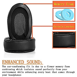 Replacement Earpads Cups Cushions Compatible with Senal SMH-1000 SMH-1200 Monitor Headphones Earmuffs Foam (Leather)