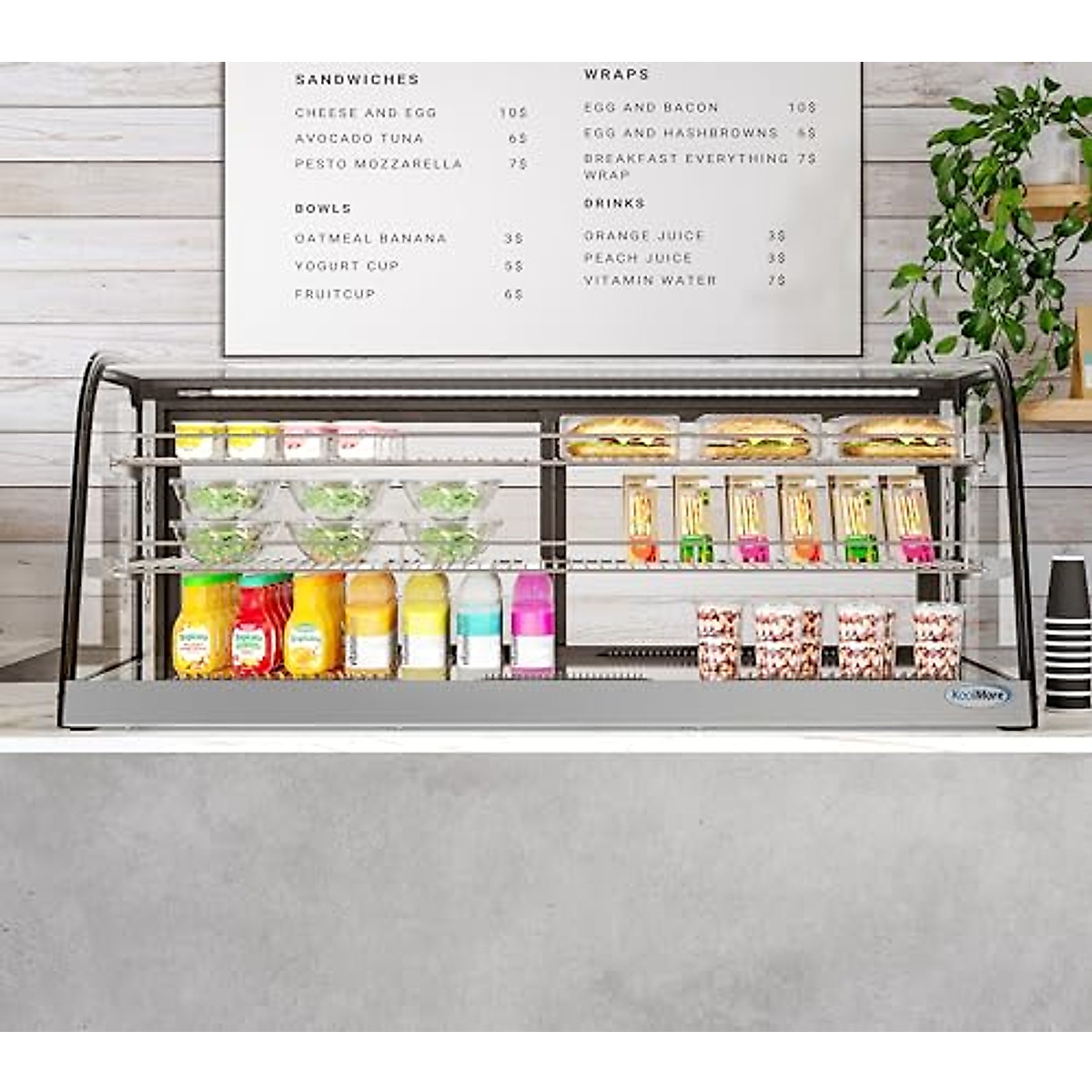 KoolMore DICDC-202-BK 48 in. Drop-in Countertop Bakery Display Refrigerator in Black