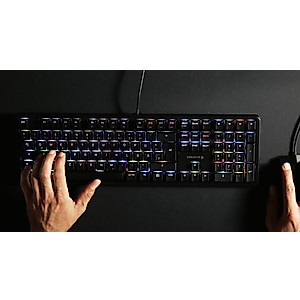 Cherry MX RGB Mechanical Keyboard with MX Red Silent Gold-Crosspoint Key switches for typists, Programmers, Creator, Coder, Work in The Office or at Home G80-3000N RGB (Full Size)