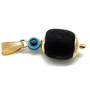 Genuine Azabache Charm Blue Evil Eye Powerful Protection Pendant Piedra Natural Contra El Mal De Ojo (Religious)