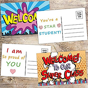 36 Colorful Welcome Postcards with 6 Designs Welcome Back to School Greeting Cards for Children