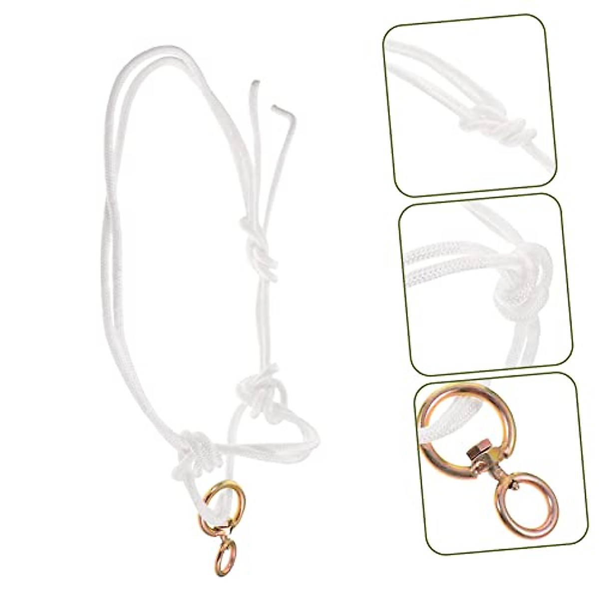 Toddmomy 2pcs Bull Bridle Cowboys Lanyard halters for Horses bitless Bridle Poly Rope Goat Halter Outdoor Cattle Halter Cattle Cattle Bridle Iron Hanging Neck White Supplies