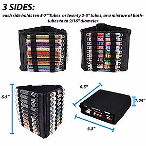 The Beadsmith Bead Tube Tower – Mini Storage Unit – 6.5 inches, Folds Easily for Storage or Travel – Holds Large and Small Bead Tubes – Clear Zippered Pouch …