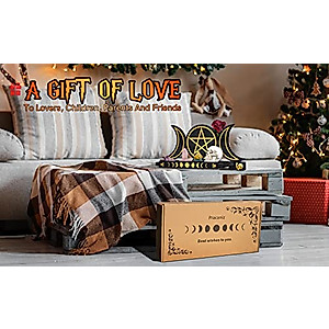 Pracaniz Crystal Shelf & Pracaniz Moon Shelf,Moon Phases Wall Art - Hanging Decor,Witchy Decor,Gothic Decor