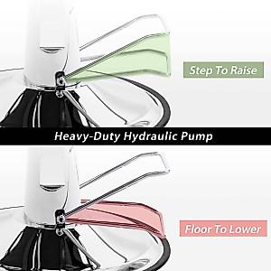 Barbers Chairs, Heavy Duty Hydraulic Reclining Salon Chair Spa Furniture Shampoo Reclining Extra Wider Seat Beauty Hair Salon Equipment