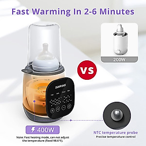 Fast Baby Bottle Warmer, 7-in-1 Bottle Warmer for Breastmilk and Formula, Food Jars, Breastmilk Bags, Fast Heating & Defrosting BPA-Free with LCD Display, Timer, Accurate Temperature Control