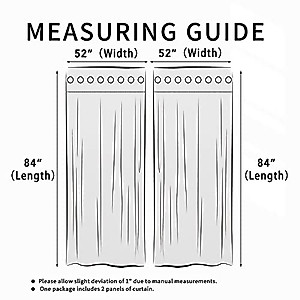 Easy-Going Luxury Double Linen Blackout Curtain 84 Inch Length Grommet Window Curtain Drapes for Bedroom, Living Room Thermal Insulated Room Darkening (Set of 2 Panels, Natural)