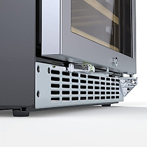 KoolMore 24” Inch 9.7 Cu.Ft. Dual Zone Wine Cooler Refrigerator, Freestanding or Built-In Unit, Tempered Glass and Door Lock (KM-CW92DZ-SS), Silver, 92 Wine Bottles