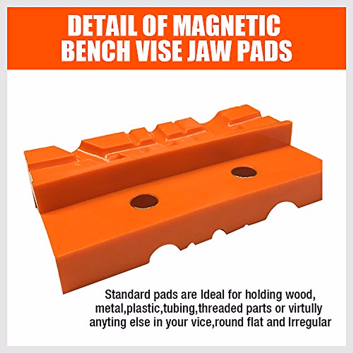 HORUSDY Vise Jaws, 4.5" Magnetic Retention Vice Jaw Pads, Universal Vise Soft Jaws