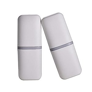 miumeow 1PC Travel Toothbrush Case 2 in 1 Gargle Cup Portable Toothbrush Holder Case for Home Business Trip Camping Travel School,Tooth Brush Container Toothbrush Storage Box (Gray)