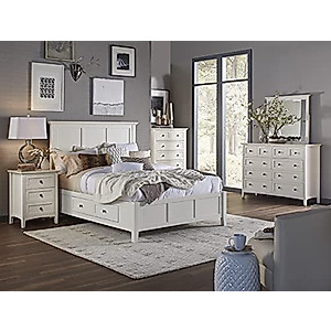 Modus Furniture Solid Wood 2-Side Storage Bed, California King, Paragon - White