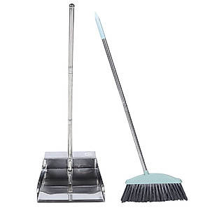 ULTECHNOVO 1 Set Garbage Shovel Cleaning Scraper Long Handle Broom Floor Sweeping Broom Long Handle Dust Pan Broom and Dust Pan Ladlebroom Home Stainless Steel Office Dustpan Indoor