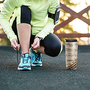 NTVOWPZO Travel Coffee Mug Flute Music Insulated Travel Mug Stainless Steel Coffee Tumbler Travel Coffee Cup Reusable Coffee Cups with Lids for Hot And Cold Drink