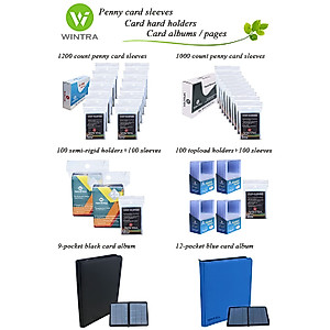 WINTRA 800 Count Ultra Clear Penny Card Sleeves,2-5/8 x 3-5/8'' Soft Card Protectors for Baseball Cards and Other Sports Cards