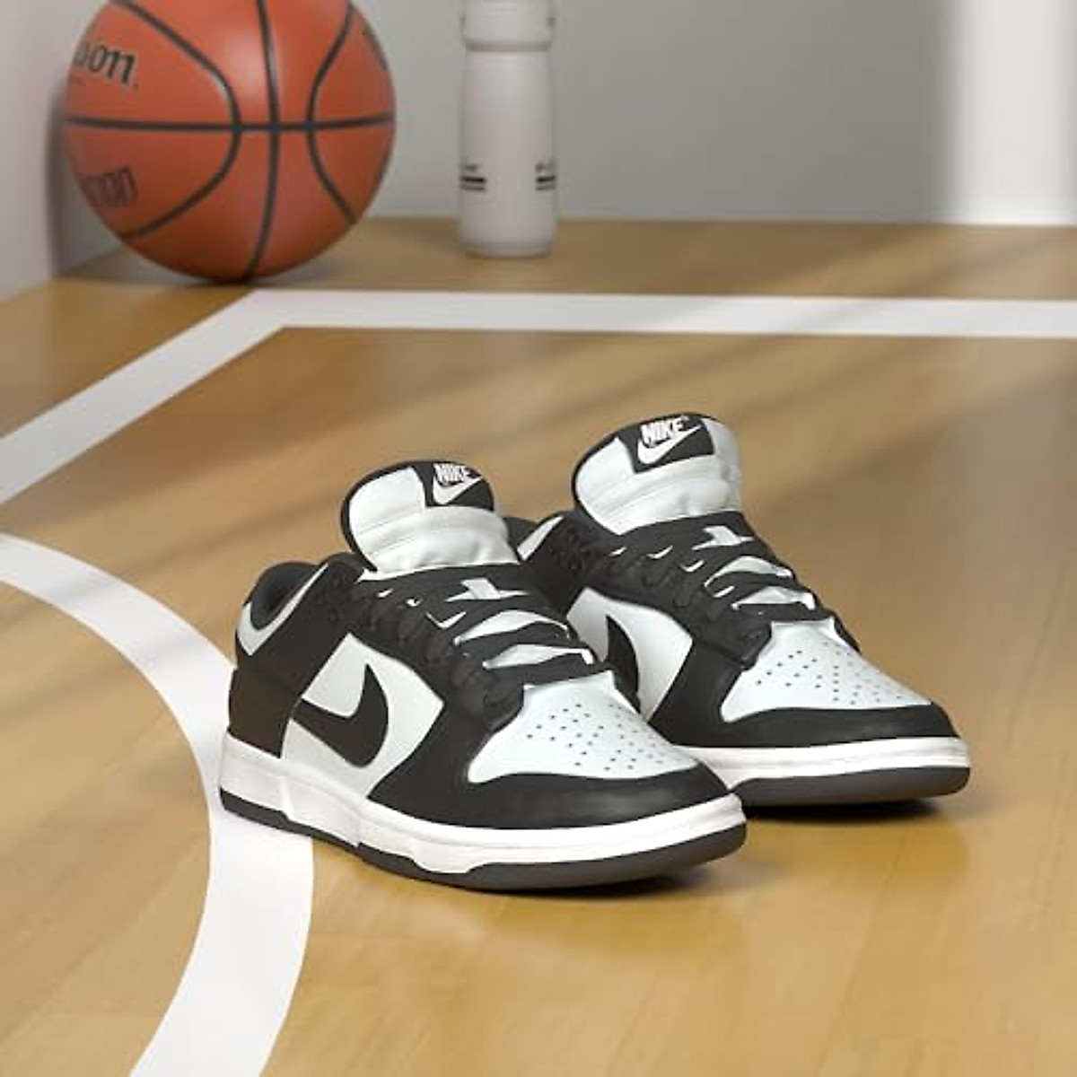 Nike Dunk Low Retro Men's Basketball Shoes, White Black White, 11 US