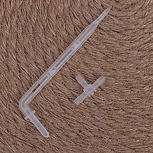 CoscosX 10 Sets White Drip Emitters with 3-Way Connector Curved Arrow Dripper Potted Plants Bend Sprinklers Garden Automatic Irrigation System for 4/7mm Hose Patio Watering Cooling Irrigation Kit