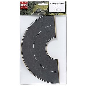 Busch 9711 Asphalt Road 2Ln Semicir HO Scale Scenery Kit