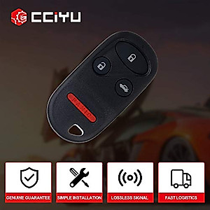 cciyu 2X Keyless Entry Remote Fob 4 Buttons Replacement for 98 99 00 01 02 03 for Acura TL/for Honda for Accord (KOBUTAH2T)