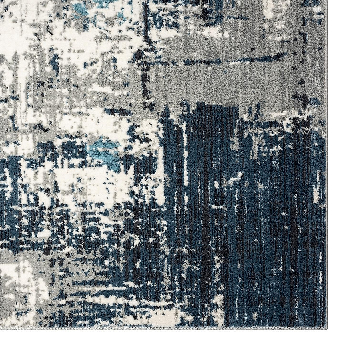 LUXE WEAVERS Abstract Distressed Blue 8x10 Area Rug