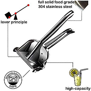 Real Stainless Steel Lemon Squeezer Citrus Juicer Hand Press Heavy Duty Manual Squeeze Juice Extractor Maker Orange Lime Grapefruit Presser - Bonus 50 Pcs Filter Bags