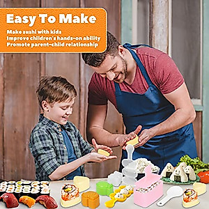 8 Pack Onigiri Mold, Rice Mold Musubi Maker Kit, Spam Musubi Maker Press, Rice Ball Mold Shake Sushi Makers Mold for Kids Lunch Bento and Home DIY