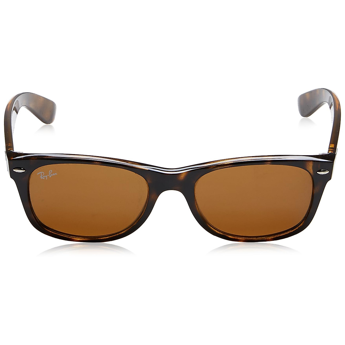 Ray-Ban womens Rb2132 New Wayfarer sunglasses, Tortoise Frame Solid Brown Lens, Large US