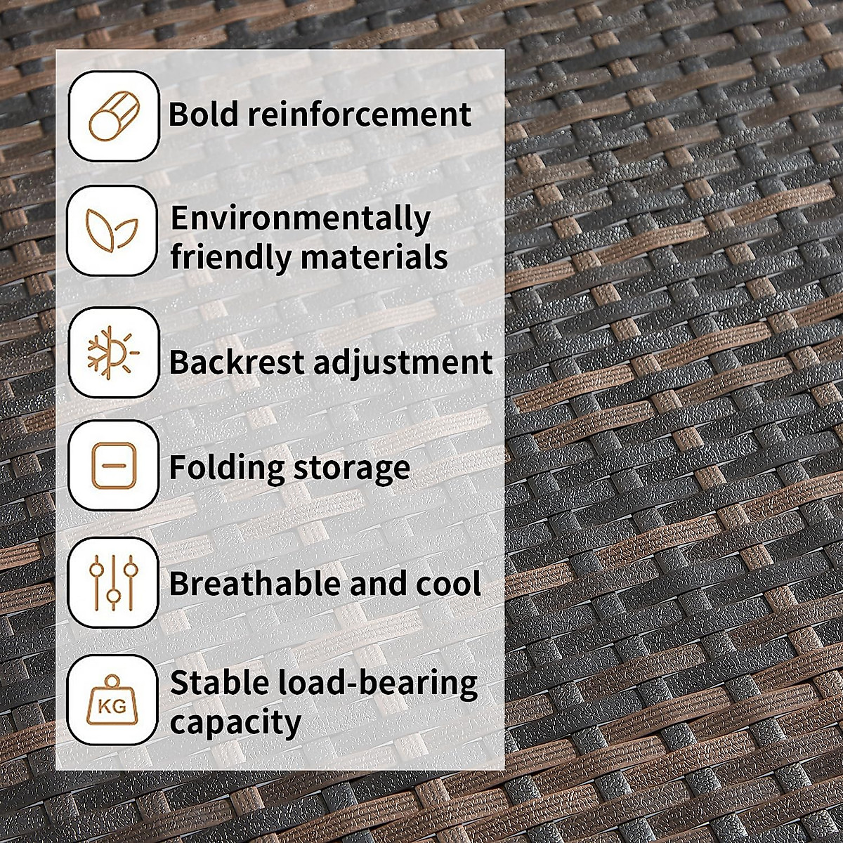 Asifom Patio Coffee Tables Outdoor Side Tables Wicker Foldable Coffee Table Folding Standing Table Portable Side Table Balcony Garden Lawn Poolside Backyard Bistro Furniture