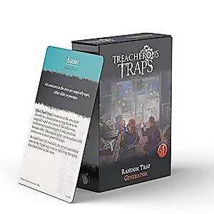Treacherous Traps – Random Trap Generator Deck (5E) Card Deck 5th Edition Dungeons & Dragons 100 cards 2 1/2 x 1 1/2 x 3 1/2" Black