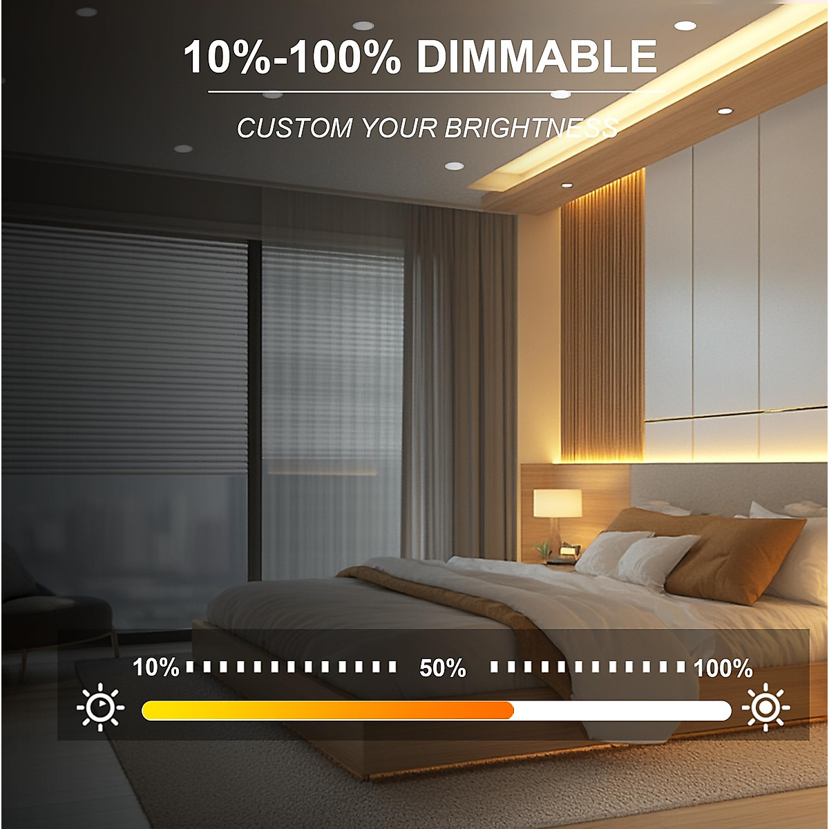 CLOUDY BAY 12 Pack 6 Inch 5CCT Ultra-Thin LED Recessed Ceiling Light with Junction Box,2700K/3000K/3500K/4000K/5000K Selectable,15W Dimmable Canless Downlight,1000LM High Brightness