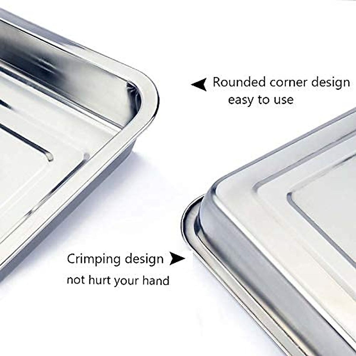 Tattoo Stainless Steel Tray - LEEYUKA 2PCS Stainless Steel Tattoo Tray Dental Medical Tray Piercing Instrument Tray Flat for Tattoo Machine Tattoo Kit Tattoo Supply