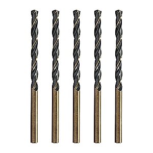 Ohamtes 7mm Reduced Shank Twist Drill Bits High Speed Steel HSS 4341 for Iron/Copper/Plastic/Aluminum Plates/Metal Materials, Round Shank, Double Edge, 5 Pcs