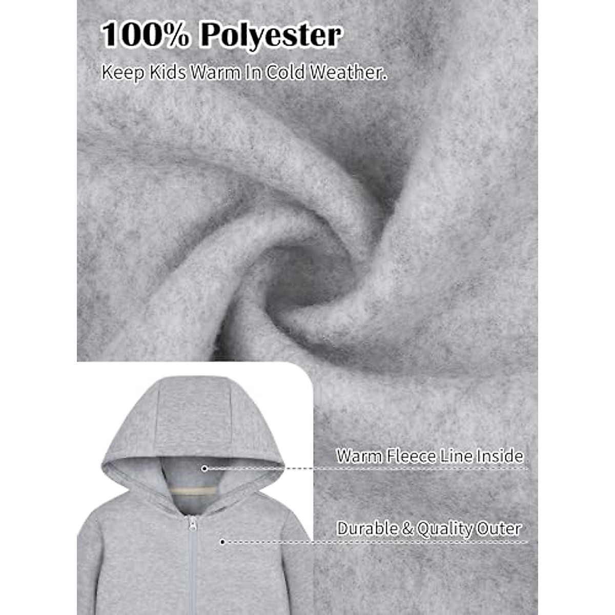 Cooraby 3 Pack Toddler Boys Fleece Full Zip Hoodies Long Sleeve Zip Up Hoodie Sweatshirt with Pocket Lightweight Jacket for Toddlers