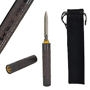 Ice Pick of Stainless Steel, Wooden Handle Kitchen Tool, Puer Puerh Tea Knife with Safety Cover for Breaking Prying Cake Brick, Ice Chipper for Bar Bartender Restaurant Camping Picnics