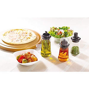 iwaki KT5032-BKO Heat Resistant Glass Seasoning Container, Oil Bottle, Oil Dispenser, Black, M, 5.3 fl oz (160 ml), Lid Included