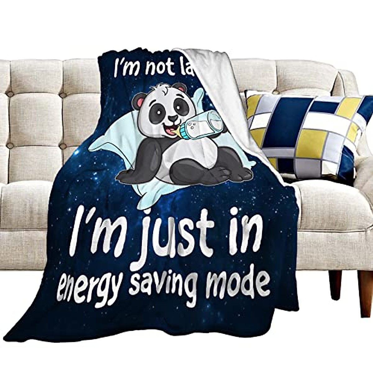 Cute Panda Blanket Funny Panda Decor Animal Throw Blanket Panda Gifts for Girls Boys Super Warm Soft Plush Lightweight Fleece Flannel Blanket Winter Couch Bedding Blanket for Kids Adults Women 40"x50"