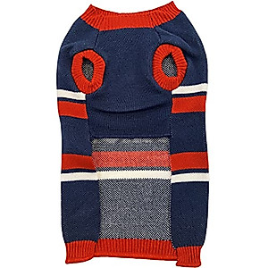 NFL New England Patriots Dog Sweater, Size Large. Warm and Cozy Knit Pet Sweater with NFL Team Logo, Best Puppy Sweater for Large and Small Dogs