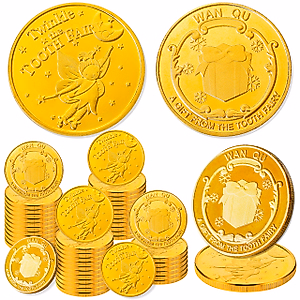 PROLOSO 8 Pcs Golden Tooth Fairy Coins Novelty Gift Coins Tooth Fairy Money for Lost Tooth Kids