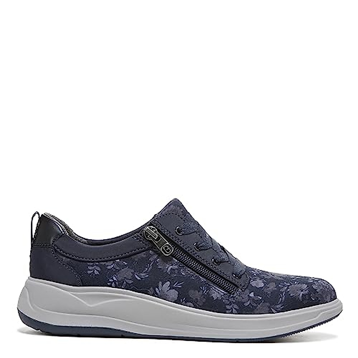 BZees Womens Tag Along Slip-On Sneaker Navy Floral 8.5 W