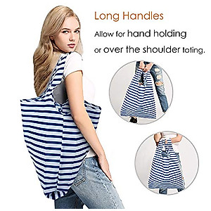 BeeGreen Reusable Grocery Bags Shopping Bags Groceries Totes 12 Pack 50LBS Foldable Fashion Bags w small bag Geometry Large Grocery Bags w handles Bulk Washable Heavy Duty Polyester Fabric Cloth