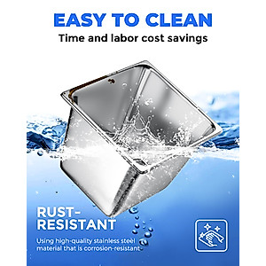 WantJoin 1/6 Size Hotel Pan,12 Pack 6 Inch Deep Commercial Steam Table Pans,Stainless Steel Steam Pan Restaurant Anti Clogging Steamer for Party,Restaurant,Hotel