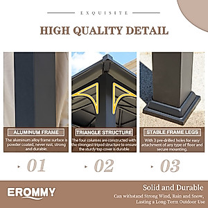 EROMMY 10'x12' Hardtop Gazebo, Galvanized Steel Double Roof with Anti-Rust Coating Frame, Waterproof Canopy with Curtains and Netting for Patios, Gardens, Lawns, and Backyard