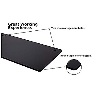 UNICOO Melamine 55.1 x 27.6 Inch Universal Table Top for Standard and Sit to Stand Height Adjustable Home and Office Desk Frames (Tabletop 55 - Black)