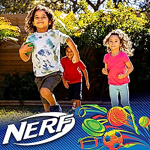 Nerf Mini Foam Sports Ball Set - Foam Football, Soccer Ball + Basketball Set Soft Foam Sports Set for Kids - Multicolor