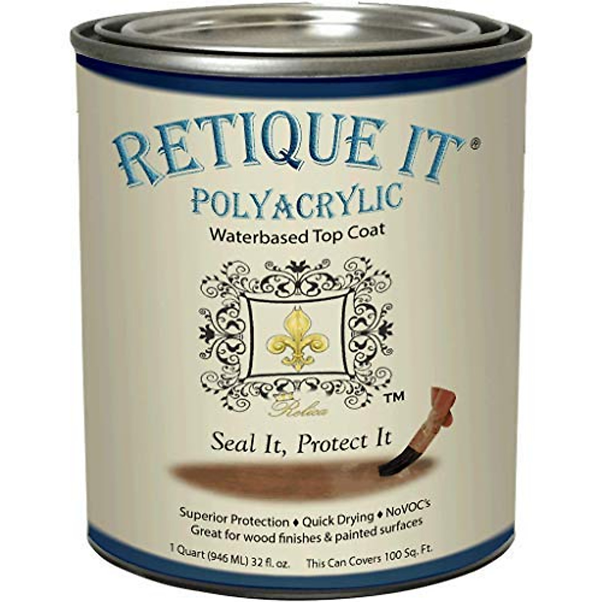 Retique It RETQ-Poly32-ClearSatin polyacrylic Sealer, 32 oz (Quart), Clear Satin, 32 Fluid Ounces
