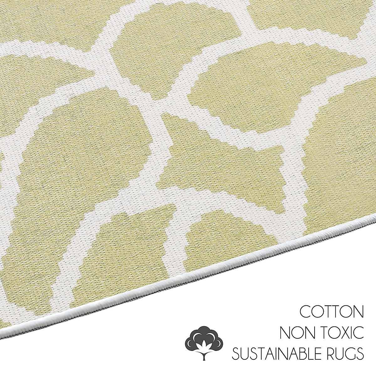 SUSSEXHOME Stone Collection 2 x 3 Foot Heavy Duty Low Pile Rug Runner - Ultra-Thin Non Slip Area Rug - Washable Cotton Indoor Rug for Front Door Foyer Rug for Entryway