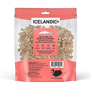 Icelandic+ Mini Fish Chips: Salmon 9oz - Dog Treats, for Training & Small Dogs, 2 Ingredient Air-Dried Crunchy Chips