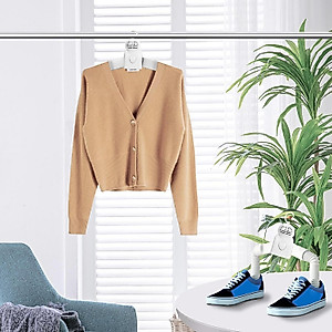 Travel Mini Dryer for Clothes, Portable Clothes Dryer Rack with Removable Clothes Hanger and Shoe Dryer, 2 Levels of Hot Air Drying, Electric Dryer for RVs Apartments white