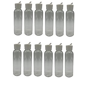 Natural Farms 4 oz Clear Cosmo BPA FREE Bottles - 12 Pack Empty Refillable Containers - Essential Oils - Hair - Aromatherapy | White Spout Cap - Made in the USA