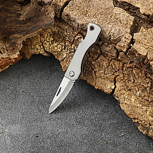 Joy-Touch Mini Titanium Alloy Pocket Knife, Little Sharp Keychain Knife, Small Folding Knife, EDC Box Cutter, Gifts for Men Women