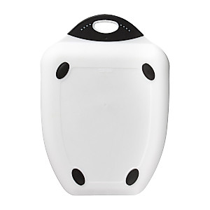 Dexas Chop & Scoop Cutting Board, 9.5 by 13 inches, White with Black Handle